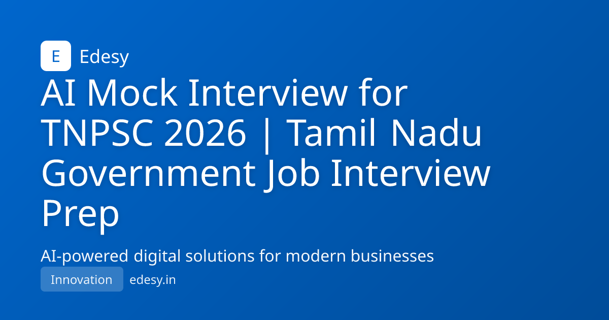 AI Mock Interview for TNPSC 2026 | Tamil Nadu Government Job Interview ...