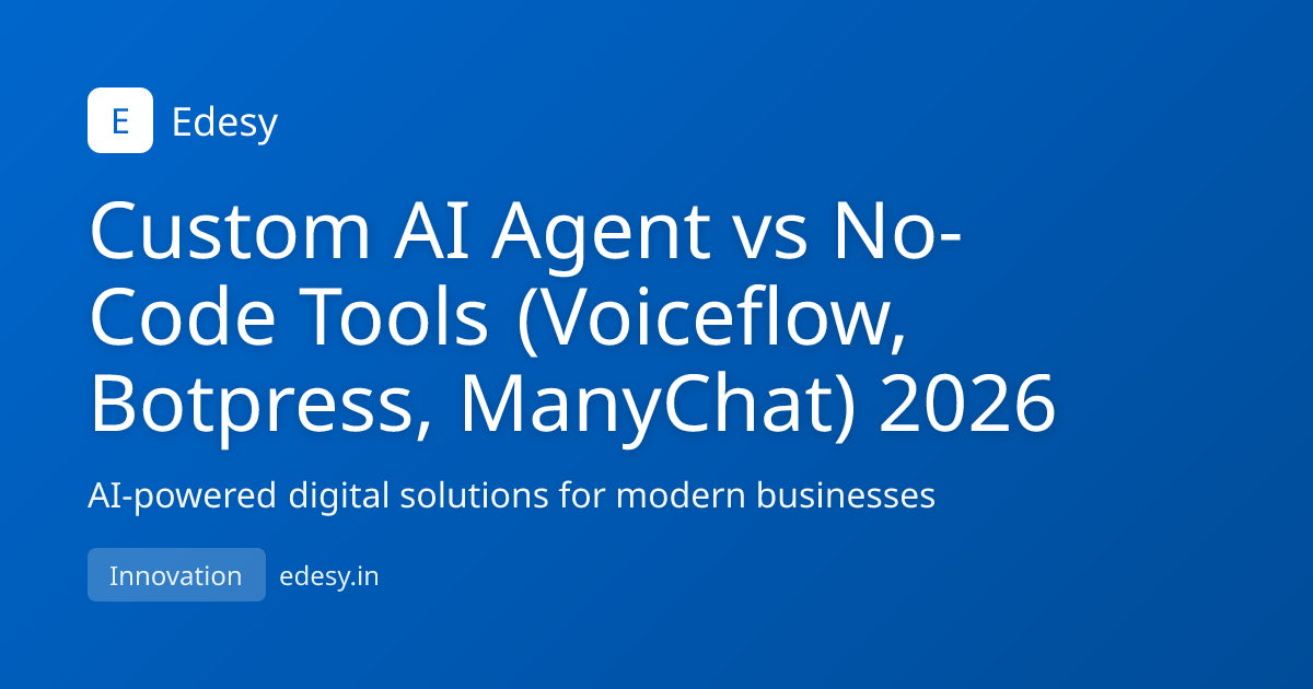 Custom AI Agent vs No-Code Tools (Voiceflow, Botpress, ManyChat) 2026 ...