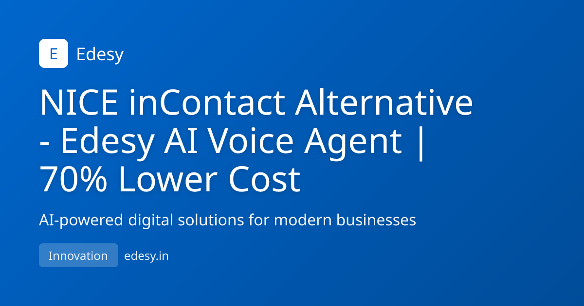 NICE inContact Alternative - Edesy AI Voice Agent | 70% Lower Cost ...